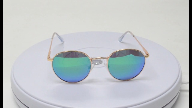 Watch Polarized Metal Round Sunglasses - Gold Green Mirror on Amazon Live