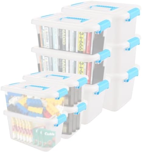 CYEER 10 PCS Clear Plastic Storage Boxes, 6 Pcs 5L Storage Boxes with ...