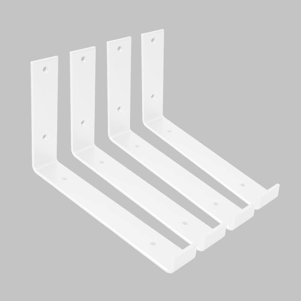 Snapklik.com : Shelf Brackets 10 Inch 4PCS Heavy Duty White Wall Bracket