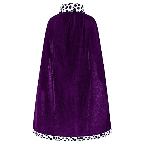 Men King Costume Prince Velvet Cape with King Crown Scepter Fancy Royal ...