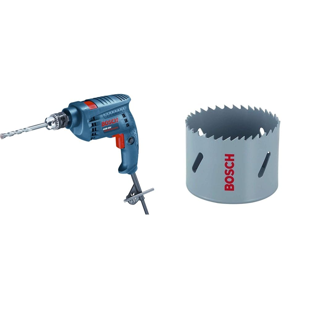 Bosch GSB 501 Corded Electric Impact Drill, 500 W, 10 mm Chuck, Spindle ...