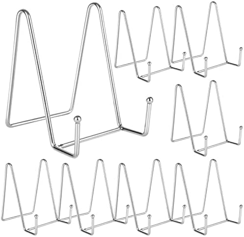 AKOLAFE 8-Piece Plate Display Set, 4-Inch Silver Plate Stands for ...