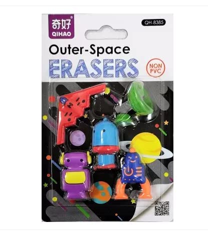 3G DECOR Pack of 9 Pcs Outer Space Erasers for Kids Stationery for Boys ...