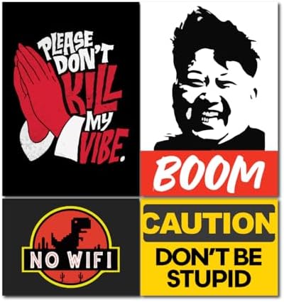 suridblue Pack of 4- Funny, Quirky Posters for Bedroom, Office, Living ...