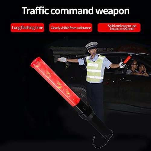 Candeon LED Signal Traffic Wand Flashlight, 41cm 3 Modes Red Glowsticks ...