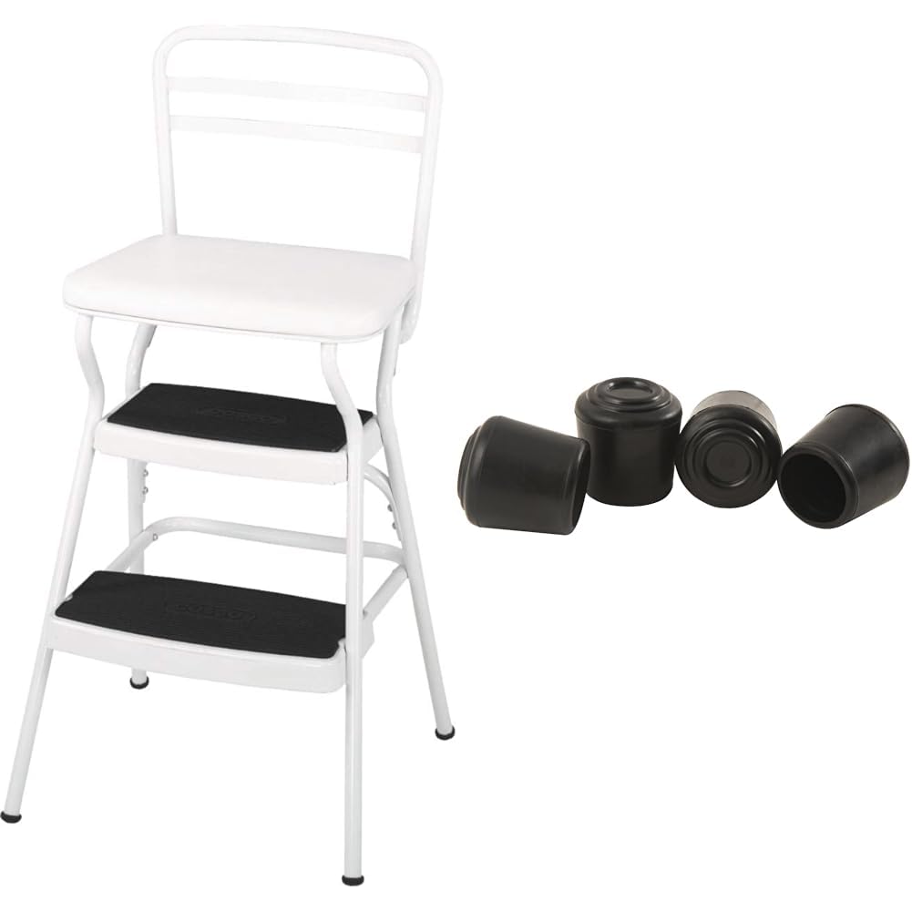 Amazon.com: Cosco 11130WHTE Retro Counter Chair/Step Stool with Lift-up ...