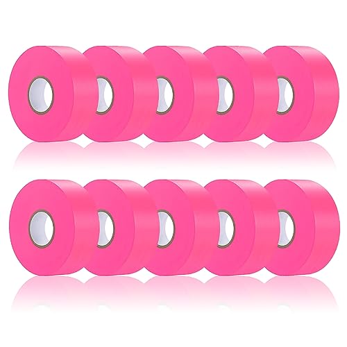 Snapklik.com : 10 Pack Pink Flagging Tape, Non-Adhesive Plastic Ribbon ...
