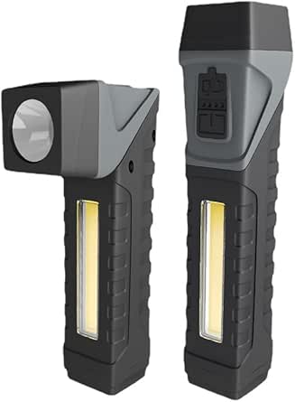 SteJar Rechargeable Magnetic Flashlight Super Bright with COB Floodight ...