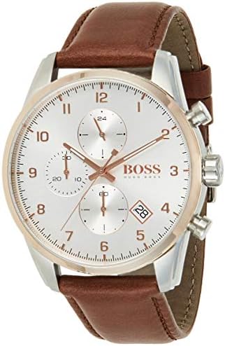 BOSS Hugo Men's Analogue Quartz Watch with Leather Strap 1513786 ...