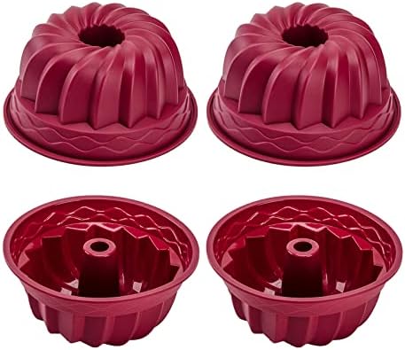 Amazon.com: JOERSH Mini Bundt Cake Pan 12 Cup Nonstick Silicone Fluted ...