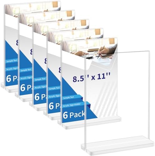 Amazon.com: RowinsyDD 6 Pack Acrylic Sign Holders 8.5x11'' Vertical ...