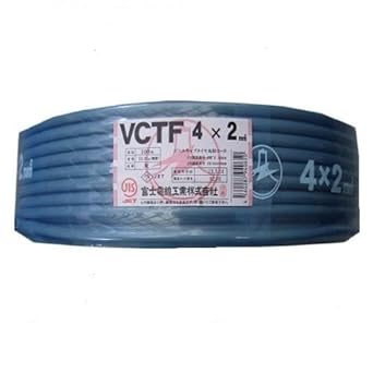 Amazon.co.jp: 富士電線工業 ビニル絶縁 キャブタイヤ ケーブル VCTF 2.0sq × 4心 300V VCTF 2.0㎟ 4心 100m巻 VCTF2.0sqx4C ...