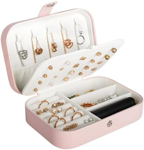 Kalitus Leather Mini Jewelry Travel Case Small Travel Jewelry Organizer ...