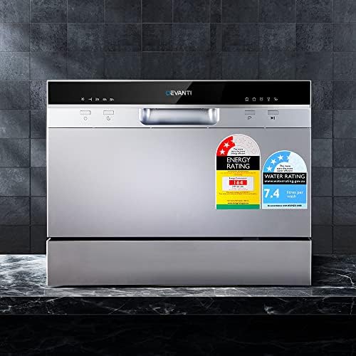 6 Place Settings Benchtop Dishwasher Silver Compact Portable Kitchen ...