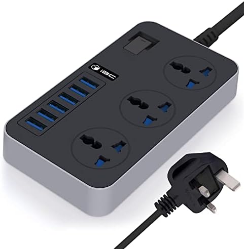 iBlockCube Universal Extension Lead with 6 USB Ports | 2 Meter Cable ...