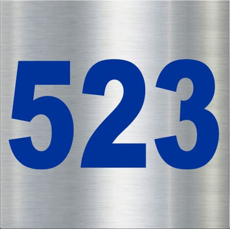 Number Plate 523 Room, Door No,Rack Numbers Warehouse, Steel Brushed ...