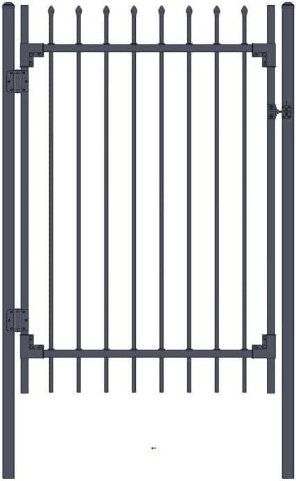 Amazon.com: XCEL Fence® Black Steel Anti-Rust Fence Gate - Flat Top ...