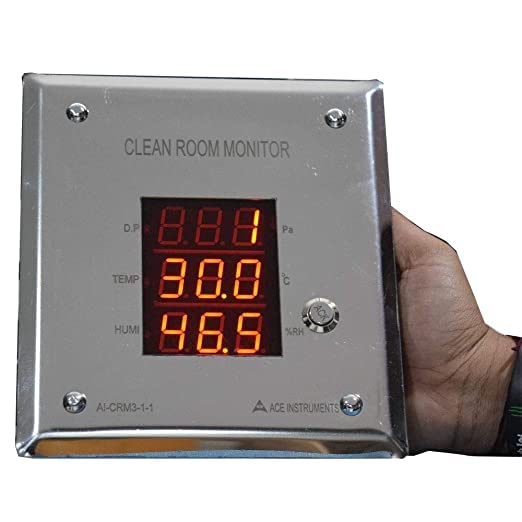 Clean Room Differential Pressure Monitor (Temp, RH, Diff. Pressure) for ...