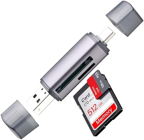 Amazon.com: USB-C and USB SD Card Reader, 2-in-1 Aluminum Alloy Memory ...