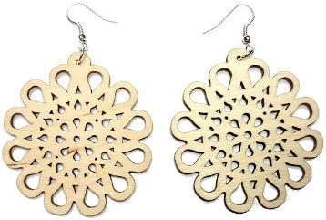 Amazon.com: Plain wooden earrings - Jewellery to decorate - DIY ...