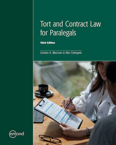Tort and Contract Law for Paralegals, 3rd Edition: Carolyn MacLean ...