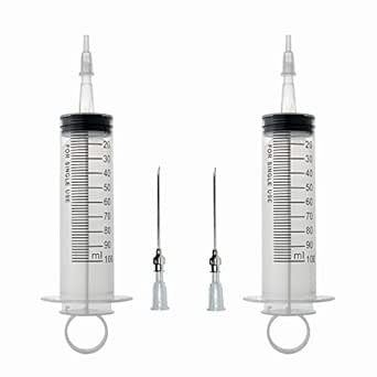 Amazon.com: 2Pcs-100ml Syringe, 100cc Kitchen Glue Dispenser, Large ...