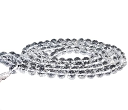 DeepMines White Crystal Sphatik Mala Diamond Cut Sfatik Mala 10mm ...
