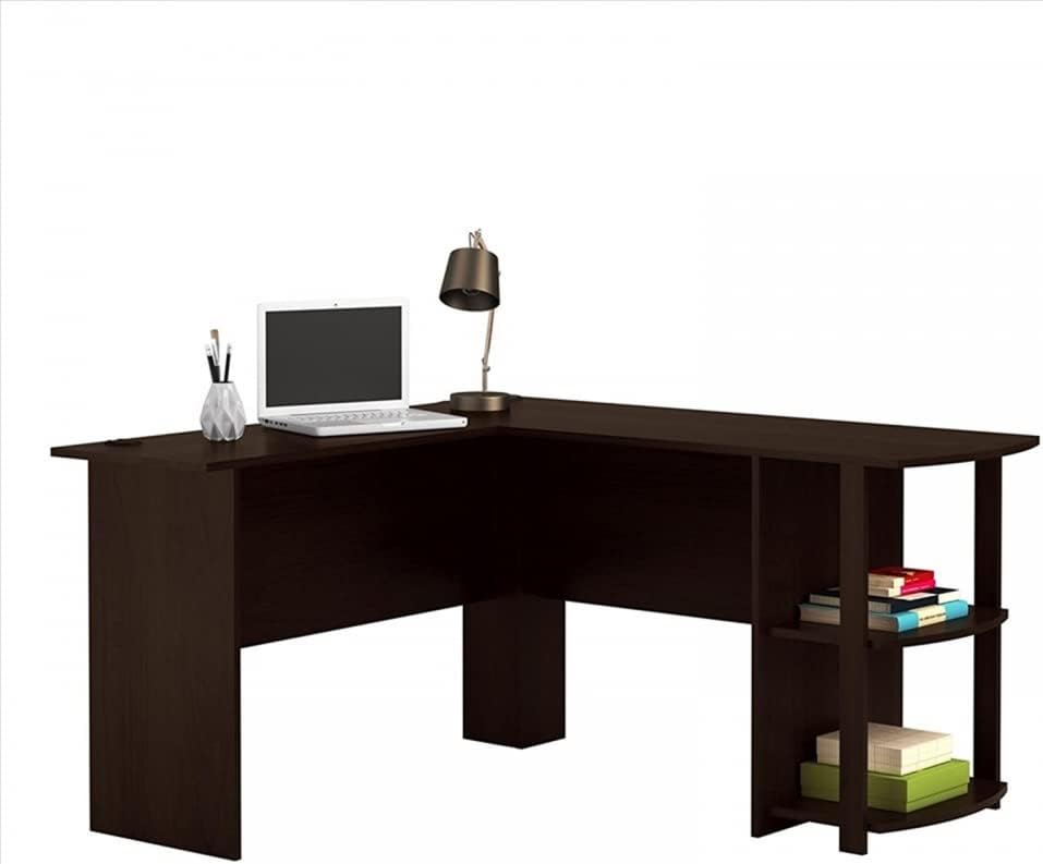 Amazon.com: TRIPLE TREE L-Shaped Desk with Hutch, Wood Right-Angle ...