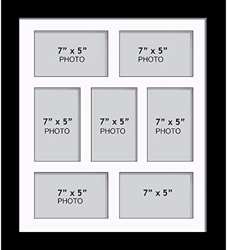 Large Multi Picture Photo Aperture Frame, 7” x 5” size with 7 openings ...