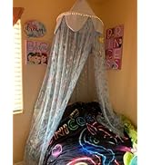 Amazon.com: Rainbow Bed Canopy for Girls,Shiny Kids Princess Round Dome ...