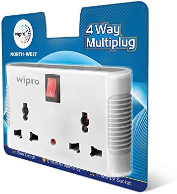 GM 3 Pin 6 AMP Universal Multiplug Travel Adapter with 4 Charging Point ...