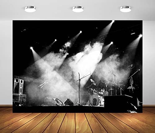 Amazon.com : BELECO 7x5ft Fabric Vintage Music Concert Stage Backdrop ...