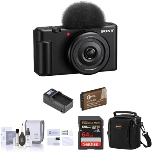 Amazon.com : Sony ZV-1F Vlogging Camera, Black Bundle with 64GB SD Card ...