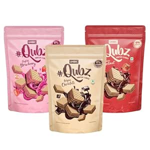 Unibic Assorted Pack Crispy Wafer Cubes 450g Pack of 3, Waffer cookie ...