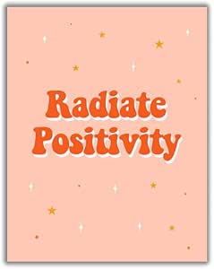 Amazon.com: ShopHaven Radiate Positivity Artwork, Motivational Wall Art ...