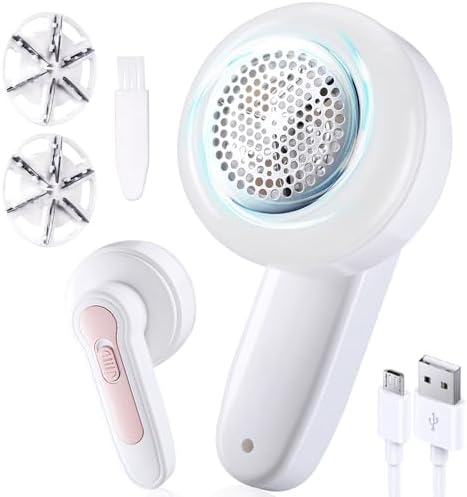 Lint Remover, Electric Fabric Shaver Bobble Remover for Clothing with 3 ...