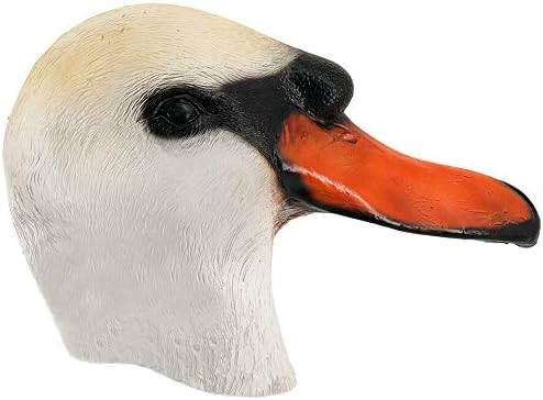 Latex Animal Head Swan Mask Realistic White Long Nose Bird Mask Cosplay ...