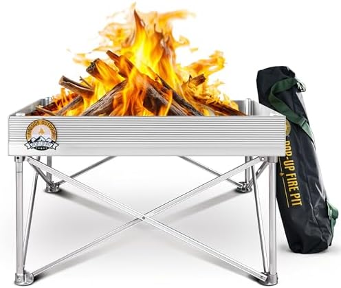 Amazon.com : 22″Portable Fire Pit for Camping,Large Upgrade Collapsing ...