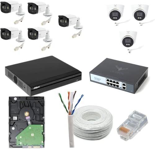 DeckLink 8 MP IP CCTV Camera Full Set 4 Outdoor with 1000mbps Full Giga ...