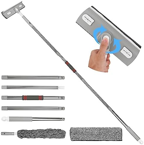 YOUNTHYE 4 in 1 Telescopic Window Cleaner, 220cm/87”Window Cleaner ...