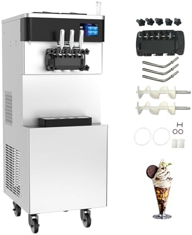 Amazon.com: Aconee Commercial Ice Cream Machine 5.3 to 7.4 GAL Soft ...