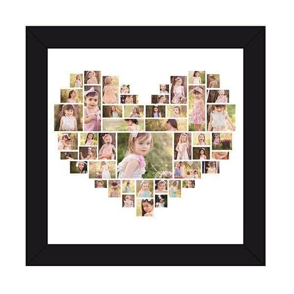 Rka UV Customised Heart Shape Wooden Photo Collage Ideal for Gift in ...