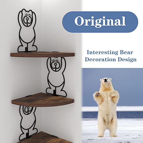 Vasemouh 4-Tier Wooden Corner Shelf, Shapes of Bear Corner Shelves for ...