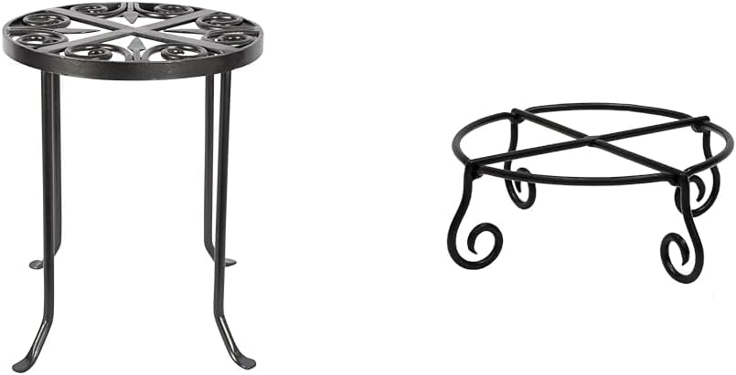 Amazon.com : ACHLA DESIGNS Wrought Iron Plant Stands Bundle - Round ...