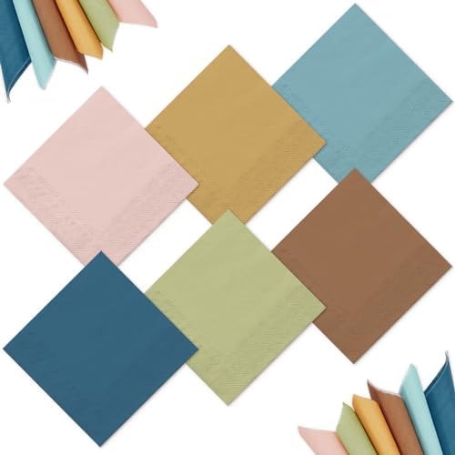 Amazon.com: AnyDesign 120 Pieces Multicolor Cocktail Napkin Boho Color ...