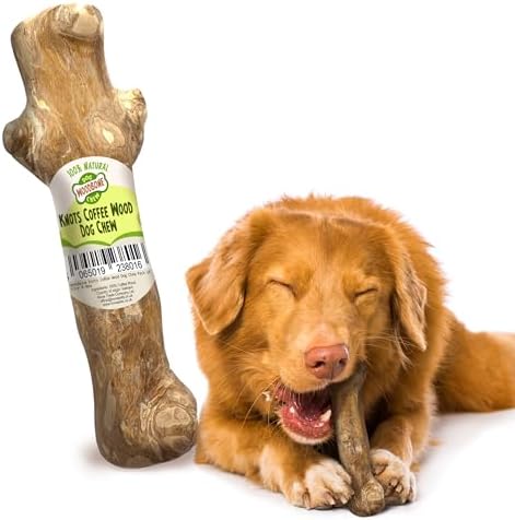 Woodbone Knots Coffee Wood Dog Chew Toy for Medium Dogs - Natural Wood ...
