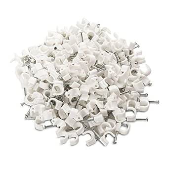 5 Ace Wire Fastener Circle Cable Clips with Metal Nail -100 Pieces (8mm ...