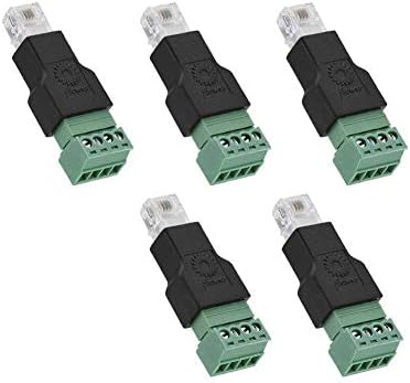 Amazon.com: ASHATA RJ12 Male to Screw Terminal Adapter,1Pcs Ethernet RJ12 6P6C Male to 6 Pin ...