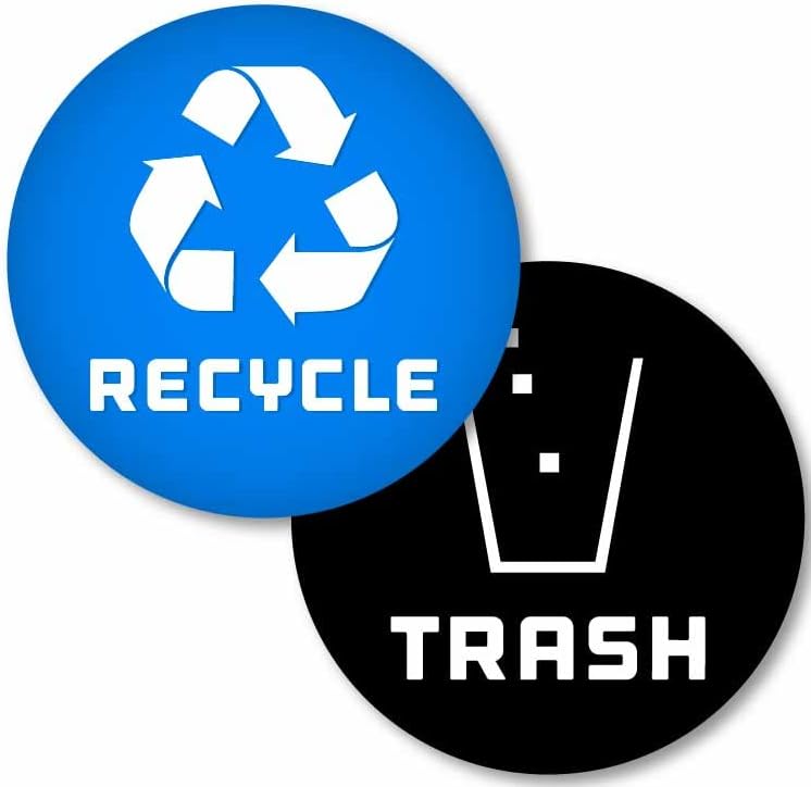 Amazon.com: Recycle Logo and Trash can Magnet Sticker to Organize Your ...