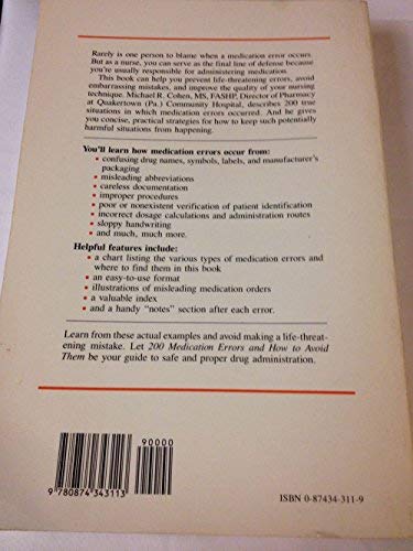 200 Medication Errors and How to Avoid Them: 9780874343113: Medicine ...